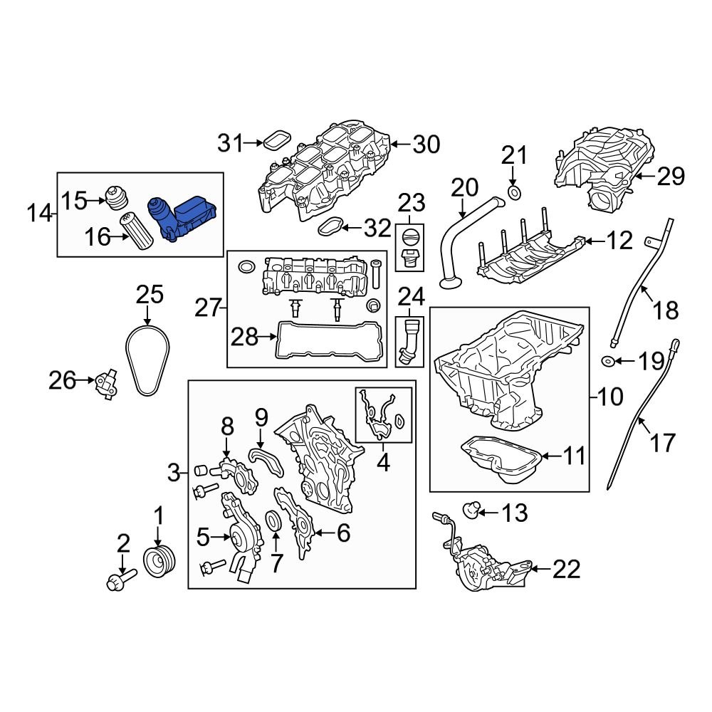 Jeep OE 68596318AB - Engine Oil Filter Housing