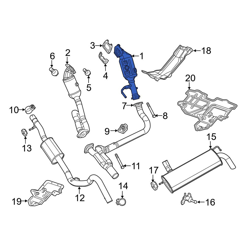 Jeep OE 68453835AA - Right Catalytic Converter