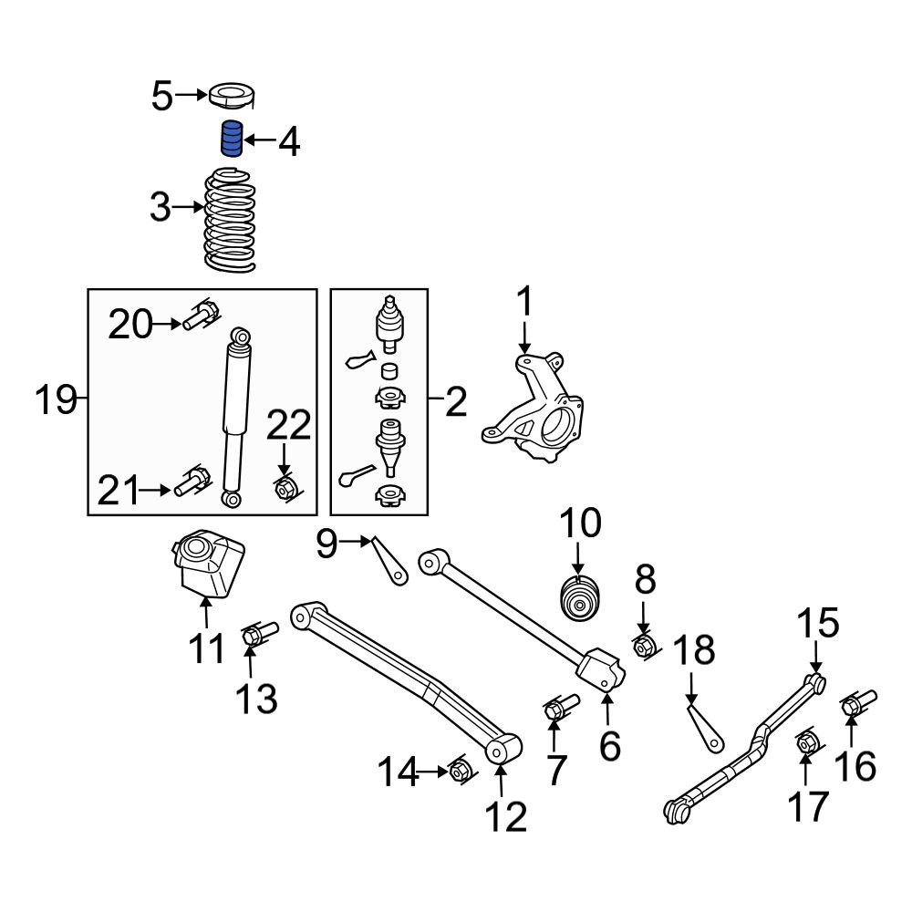 Jeep OE 68480876AA - Front Coil Spring Damper