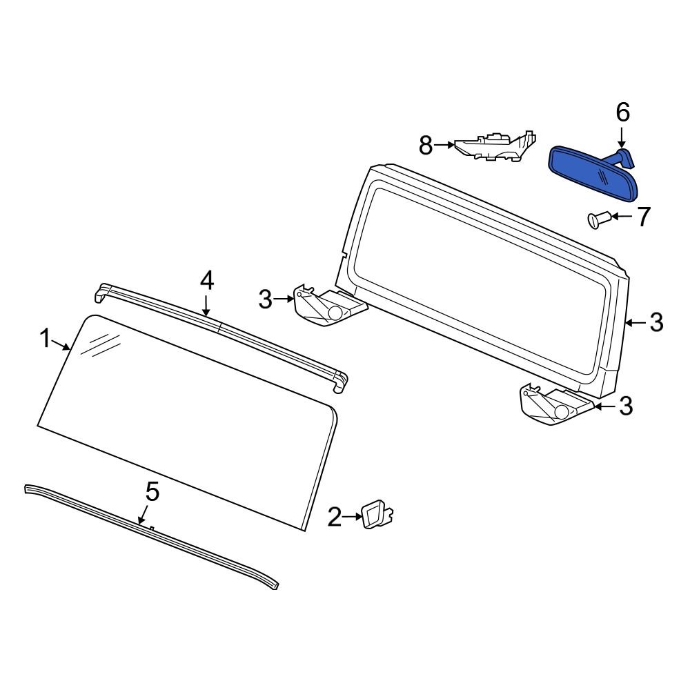 Jeep OE 68297611AB - Front Interior Rear View Mirror
