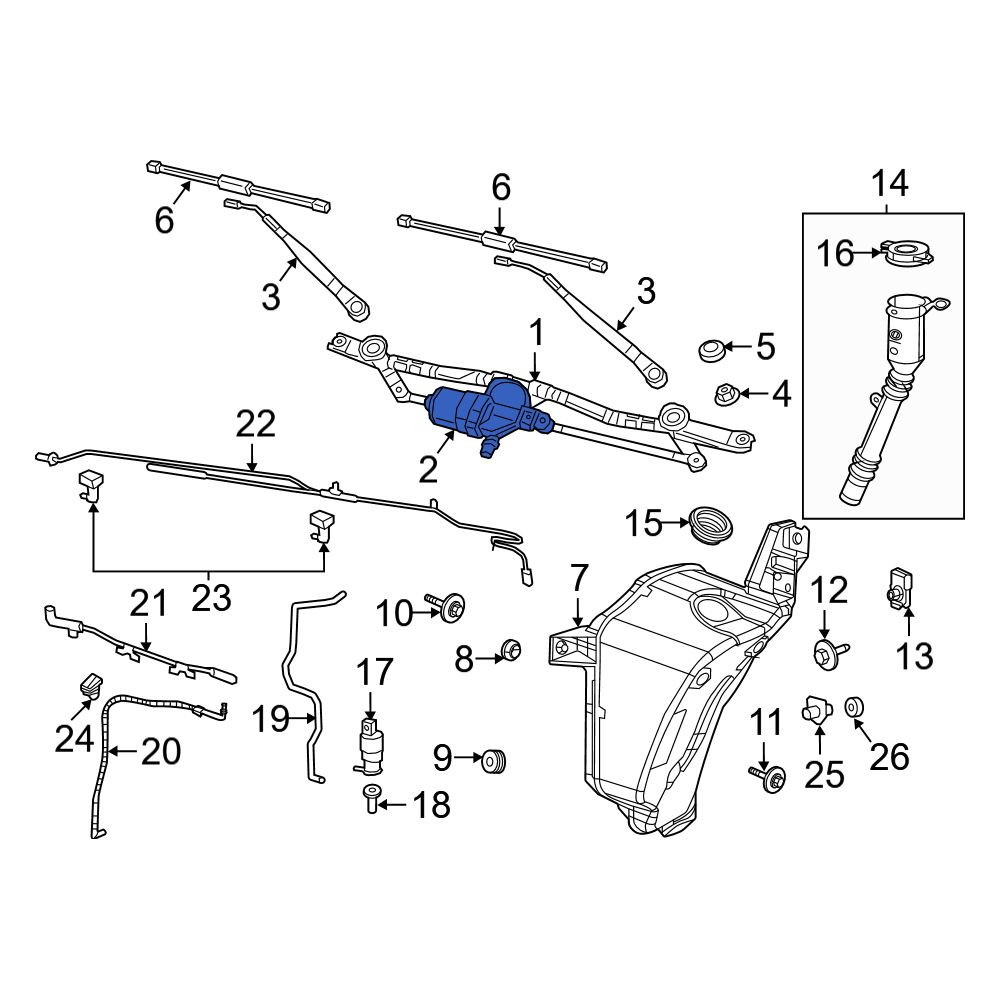 Jeep OE 68383593AA - Windshield Wiper Motor