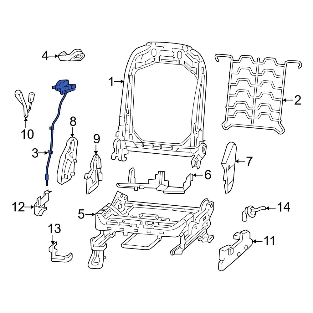 Jeep OE 6QD06TX7AE - Front Right Folding Seat Latch Release Handle