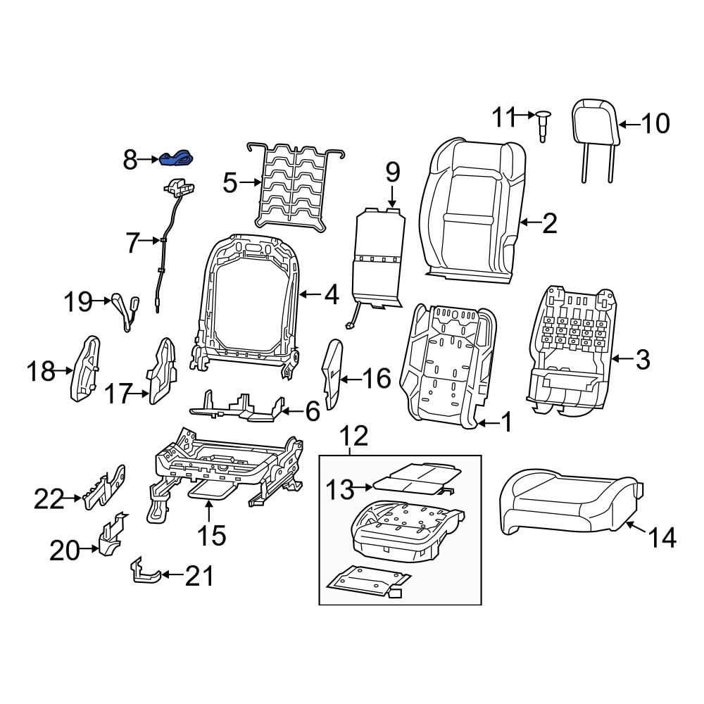 Jeep OE 6QD03TX7AB - Front Left Folding Seat Latch Release Handle Bezel