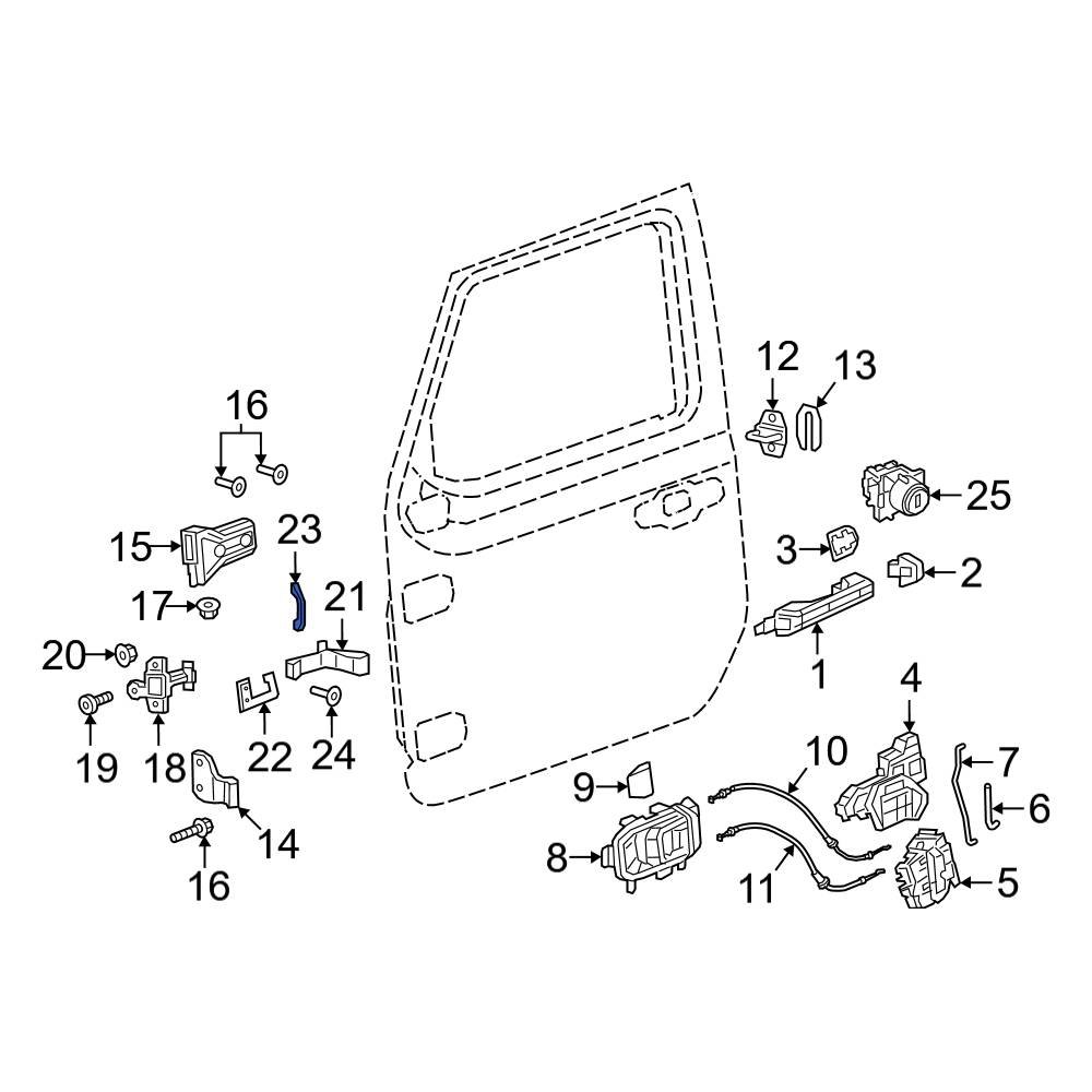 Jeep OE 55397012AA - Outer Door Check Bracket