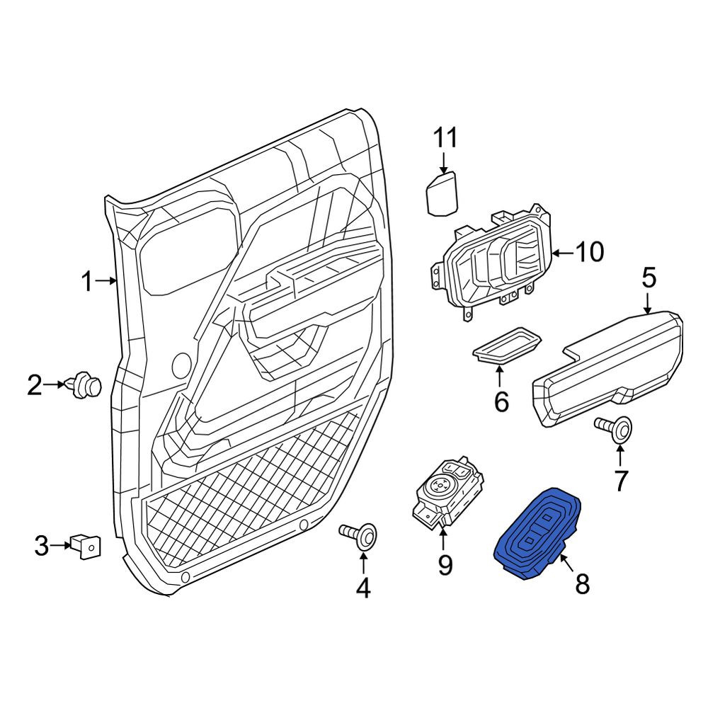 Jeep OE 6AC61DX9AD - Front Left Door Lock Switch