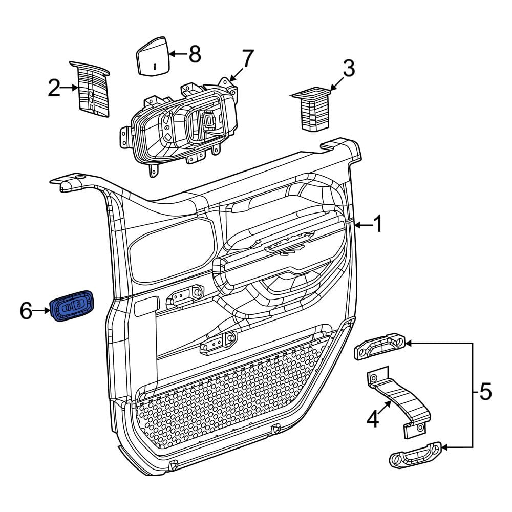 Jeep OE 6AC61DX9AD - Front Left Door Lock Switch