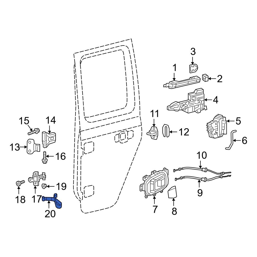 Jeep OE 68349632AC - Rear Right Door Check