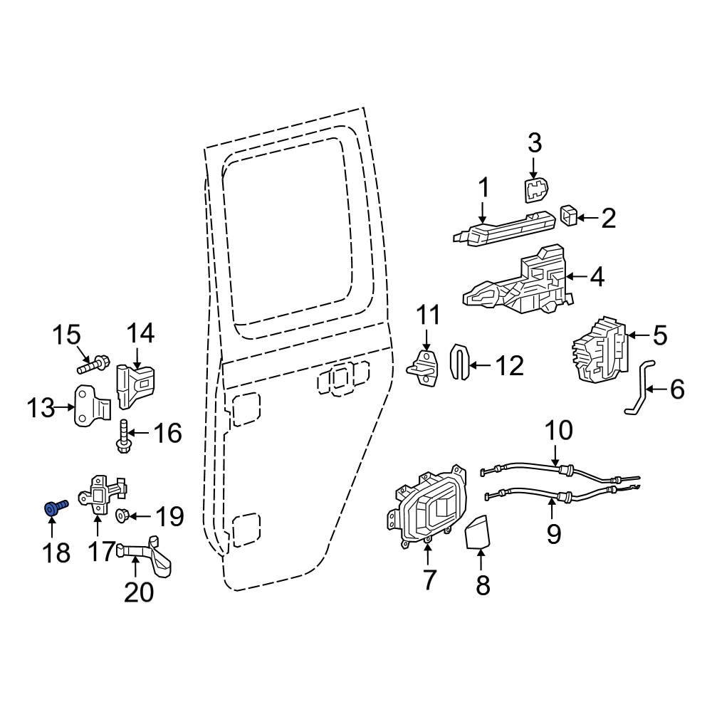 Jeep OE 6512813AA - Door Check Bolt