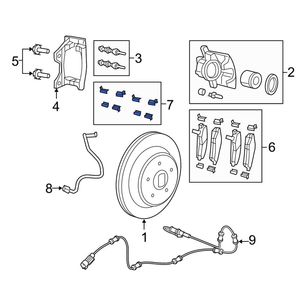 Jeep OE 68376750AA - Rear Disc Brake Hardware Kit