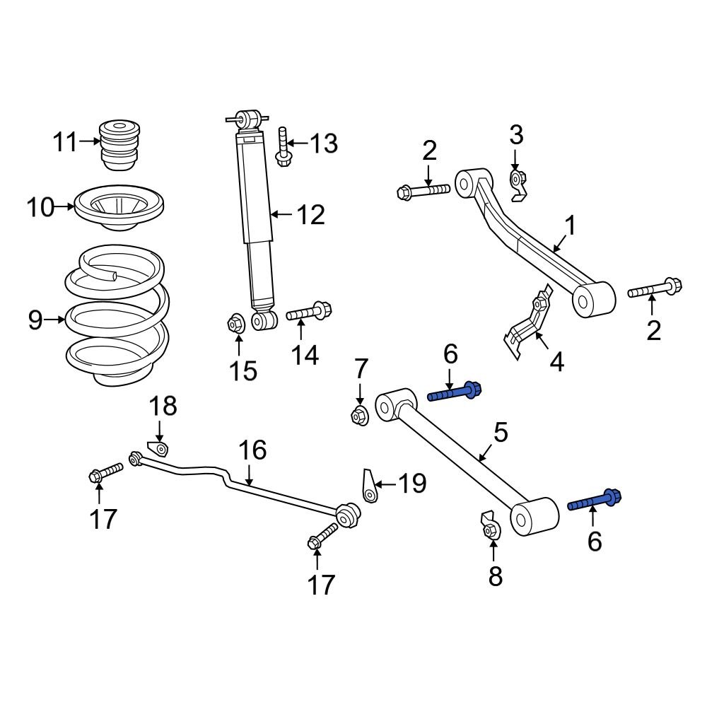 Jeep OE 6512063AA - Rear Lower Suspension Control Arm Bolt