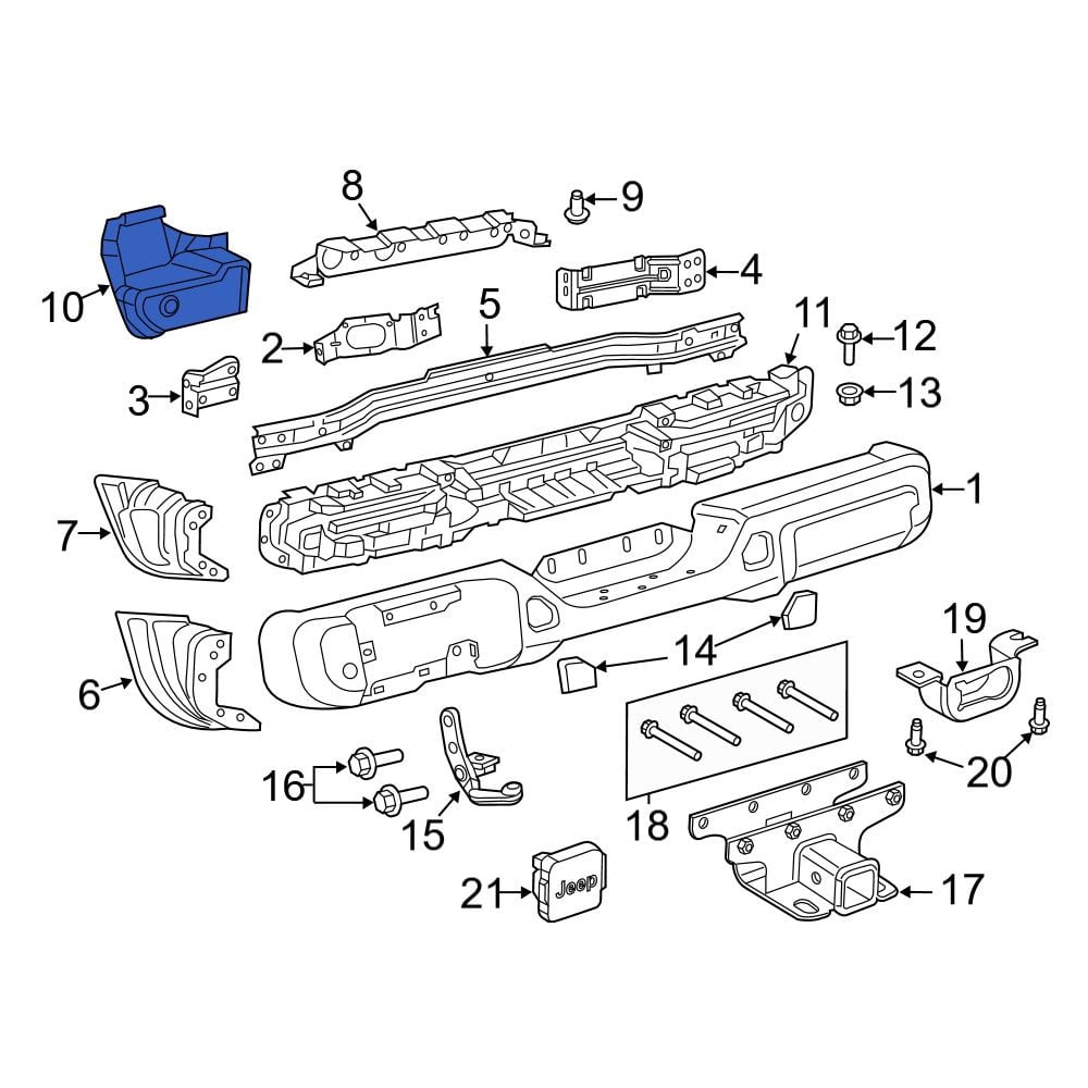 Jeep OE 68296053AB - Rear Bumper Cover Spacer Panel