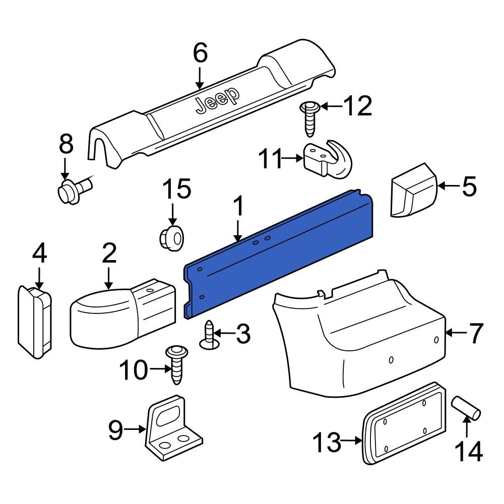 Jeep OE 5ED16JX8AG - Front Bumper Face Bar