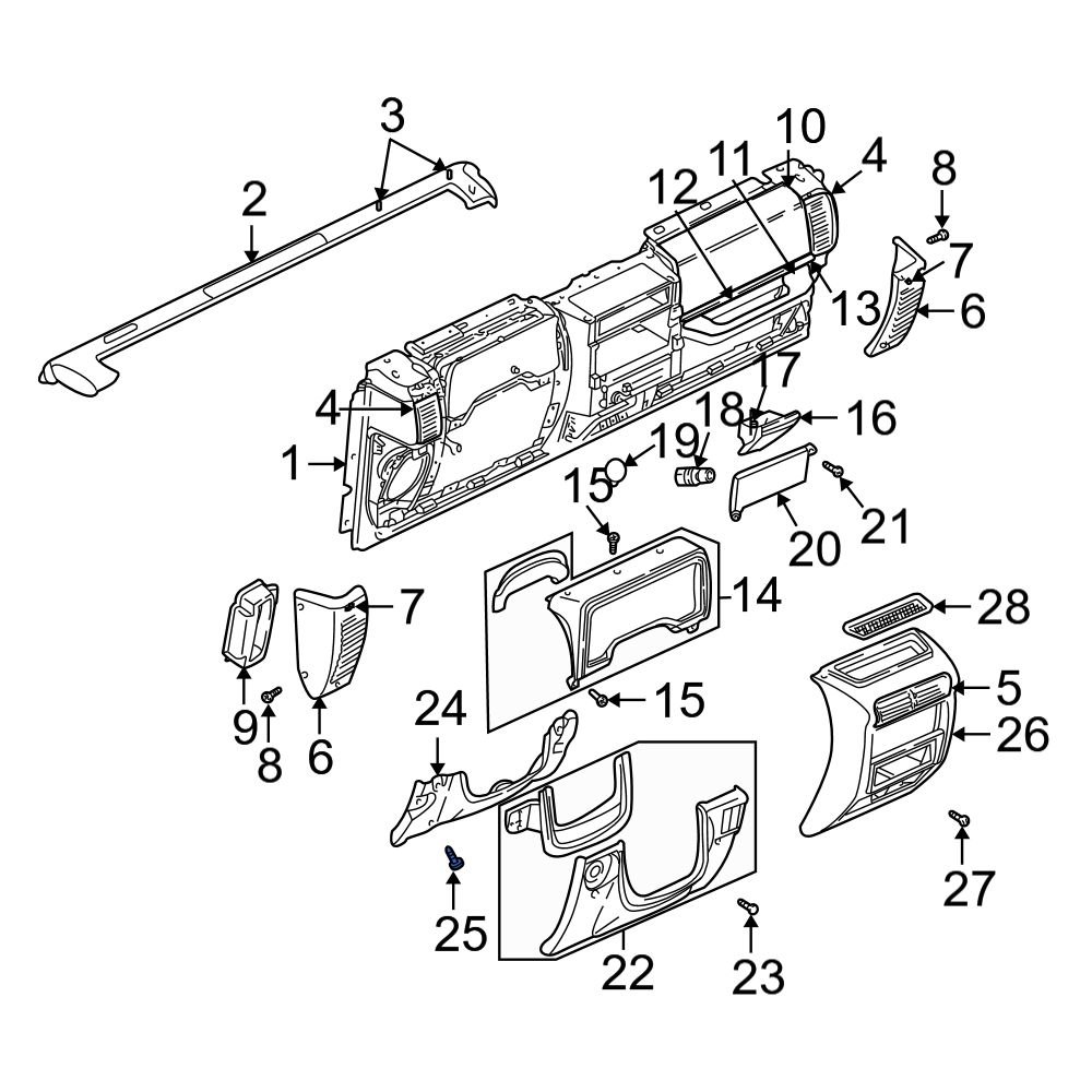 Jeep OE 6032723 - Instrument Panel Knee Bolster Screw