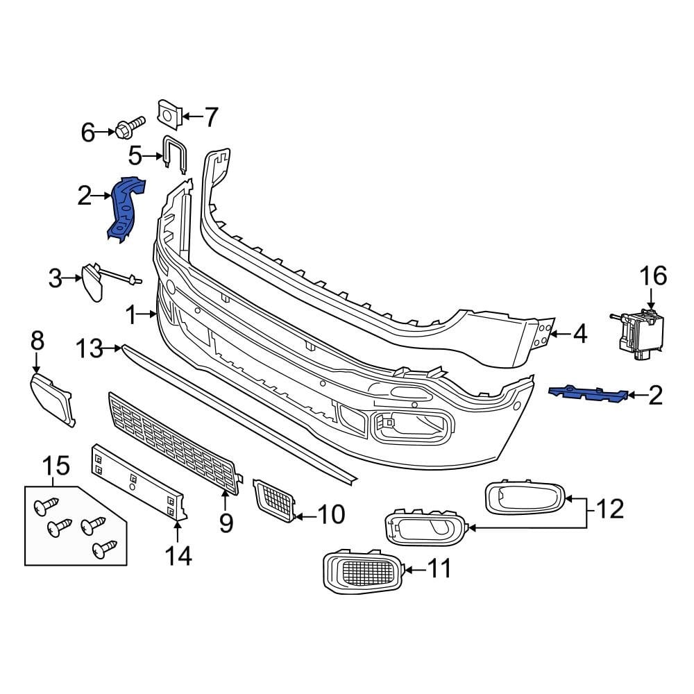 Jeep OE 68247398AA - Front Left Bumper Cover Support Rail