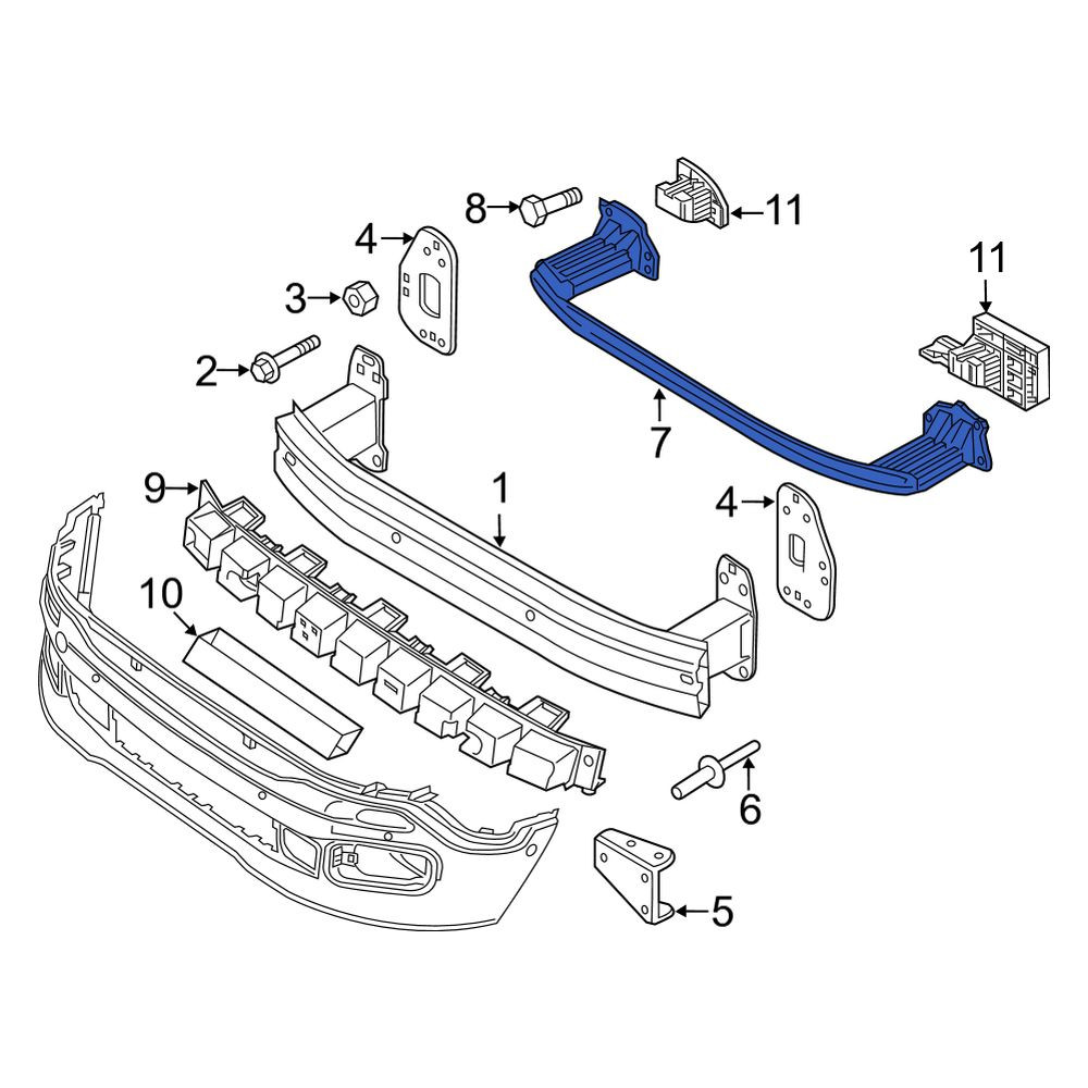 Jeep OE 68445447AA - Front Lower Bumper Impact Bar