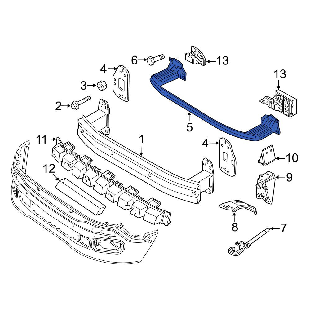 Jeep OE 68445447AA - Front Lower Bumper Impact Bar
