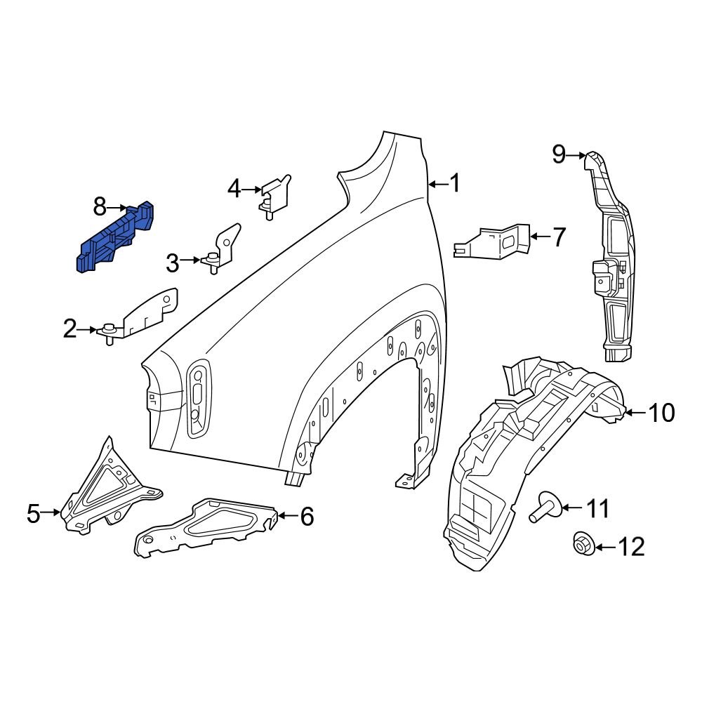 Jeep OE 68260444AA - Front Left Fender Filler Panel