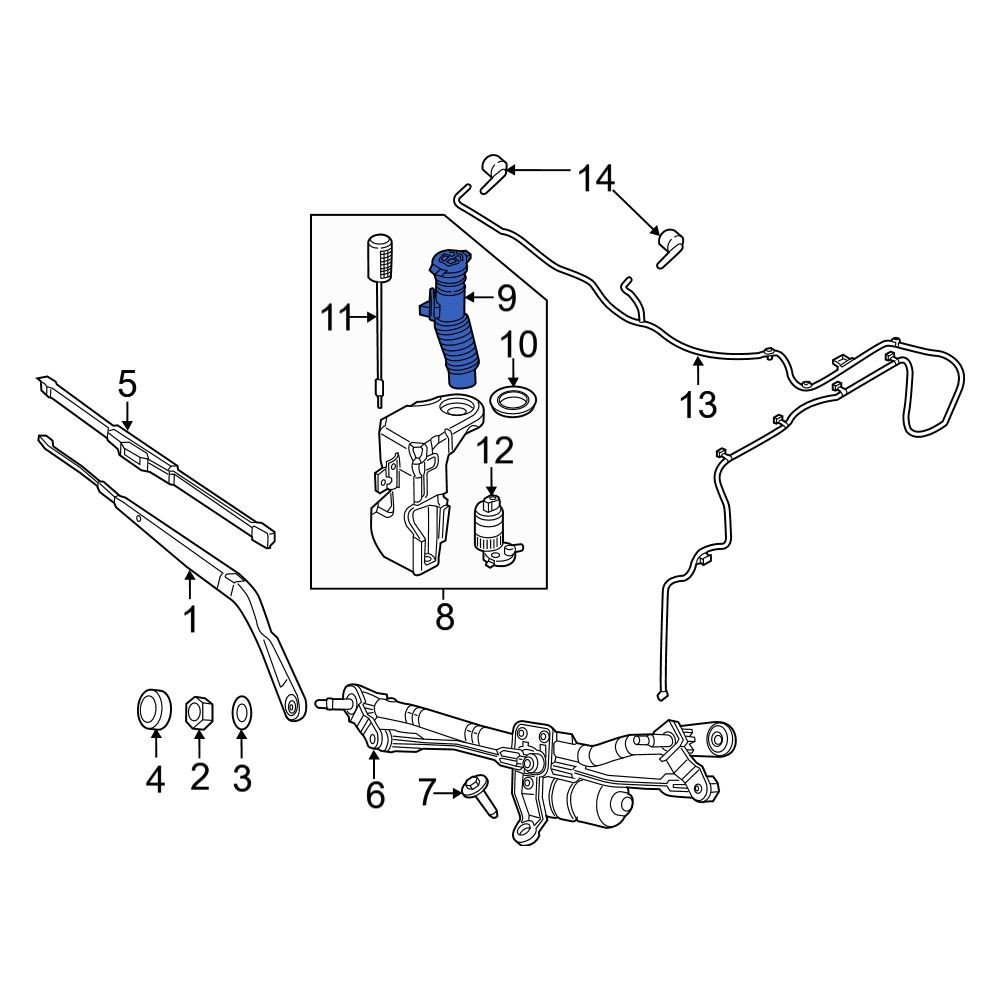 Jeep OE 68285207AA - Front Washer Fluid Reservoir Filler Pipe
