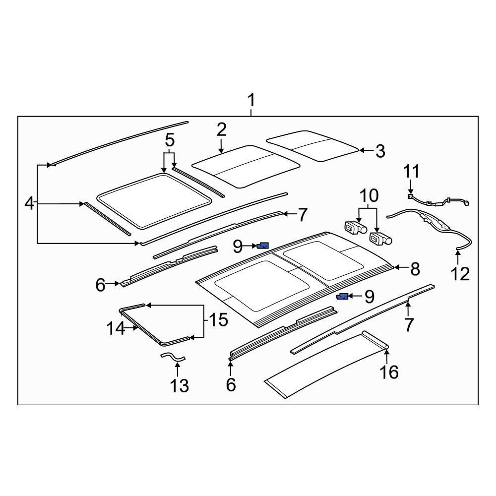 Jeep OE 68266532AA - Sunroof Frame Bracket