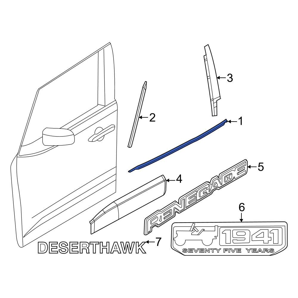 Jeep OE 68633465AA - Front Left Door Belt Molding