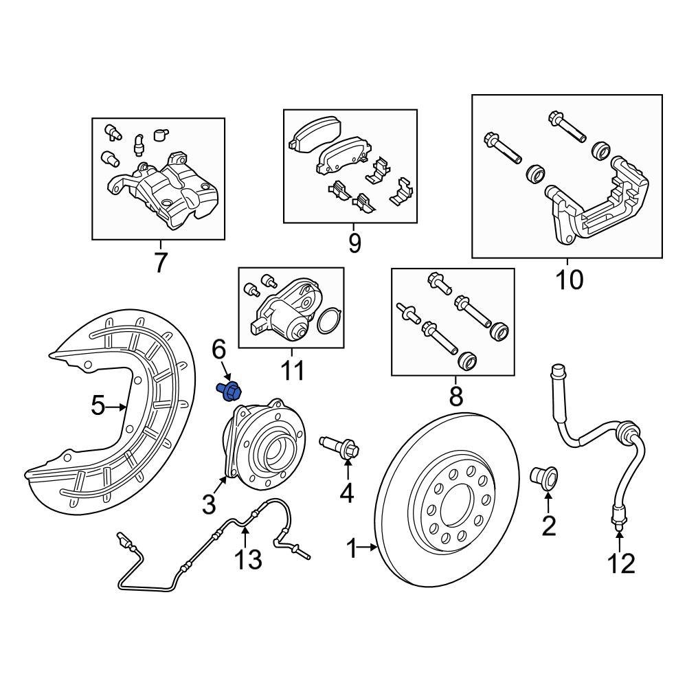 Jeep OE 6106155AA - Rear Brake Dust Shield Bolt