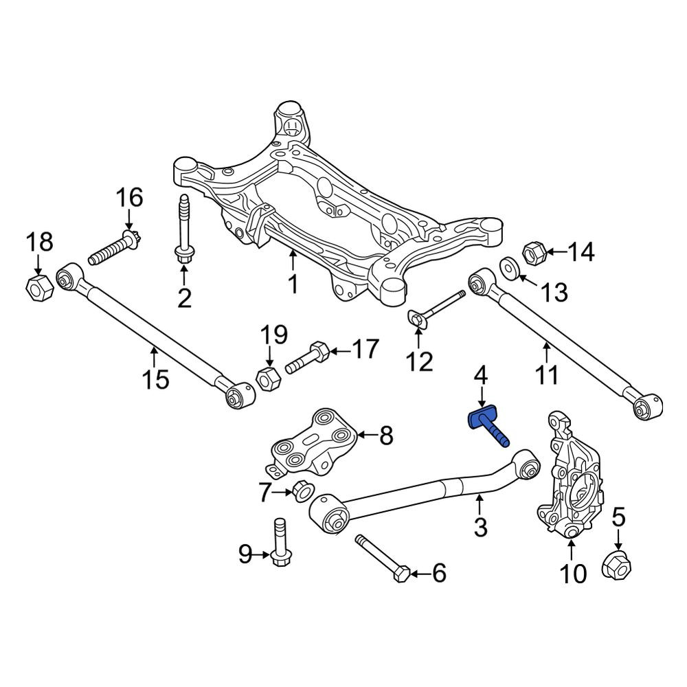 Jeep OE 6511495AA - Suspension Trailing Arm Bolt