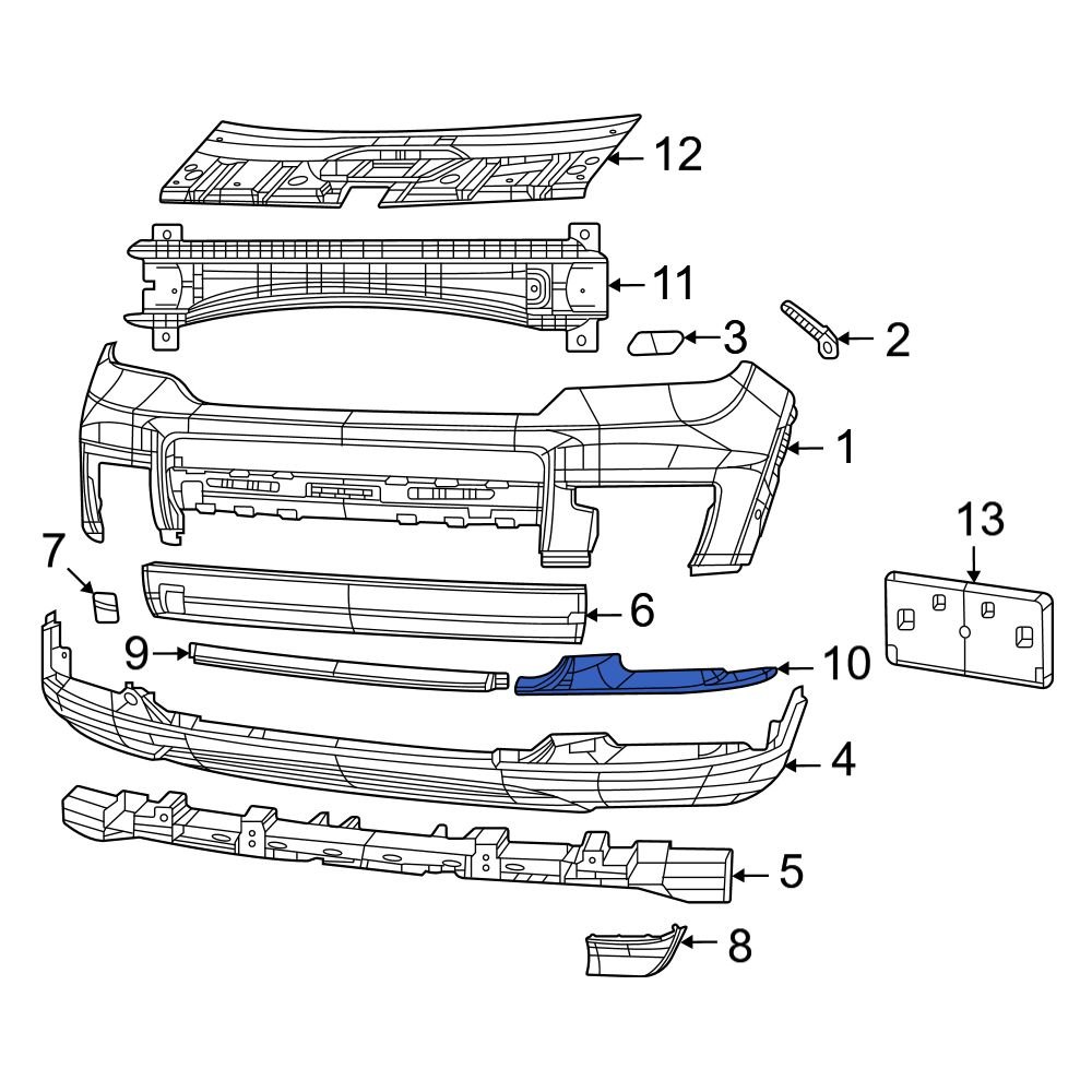Jeep OE 6UU03DX8AA - Front Left Bumper Trim
