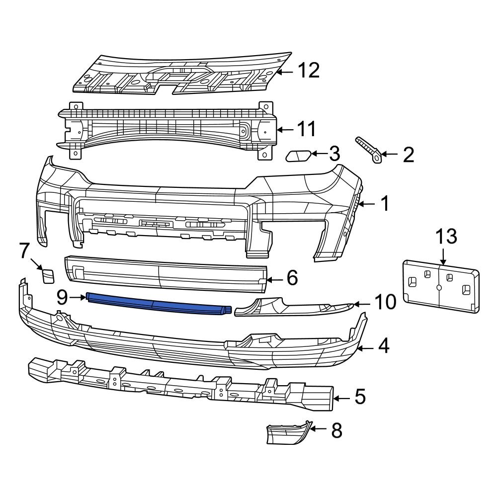 Jeep OE 6SD61SZ0AA - Front Center Bumper Trim
