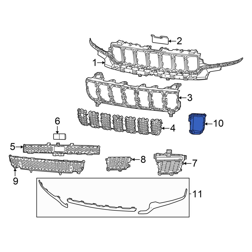 Jeep OE 68430879AD - Front Grille Molding