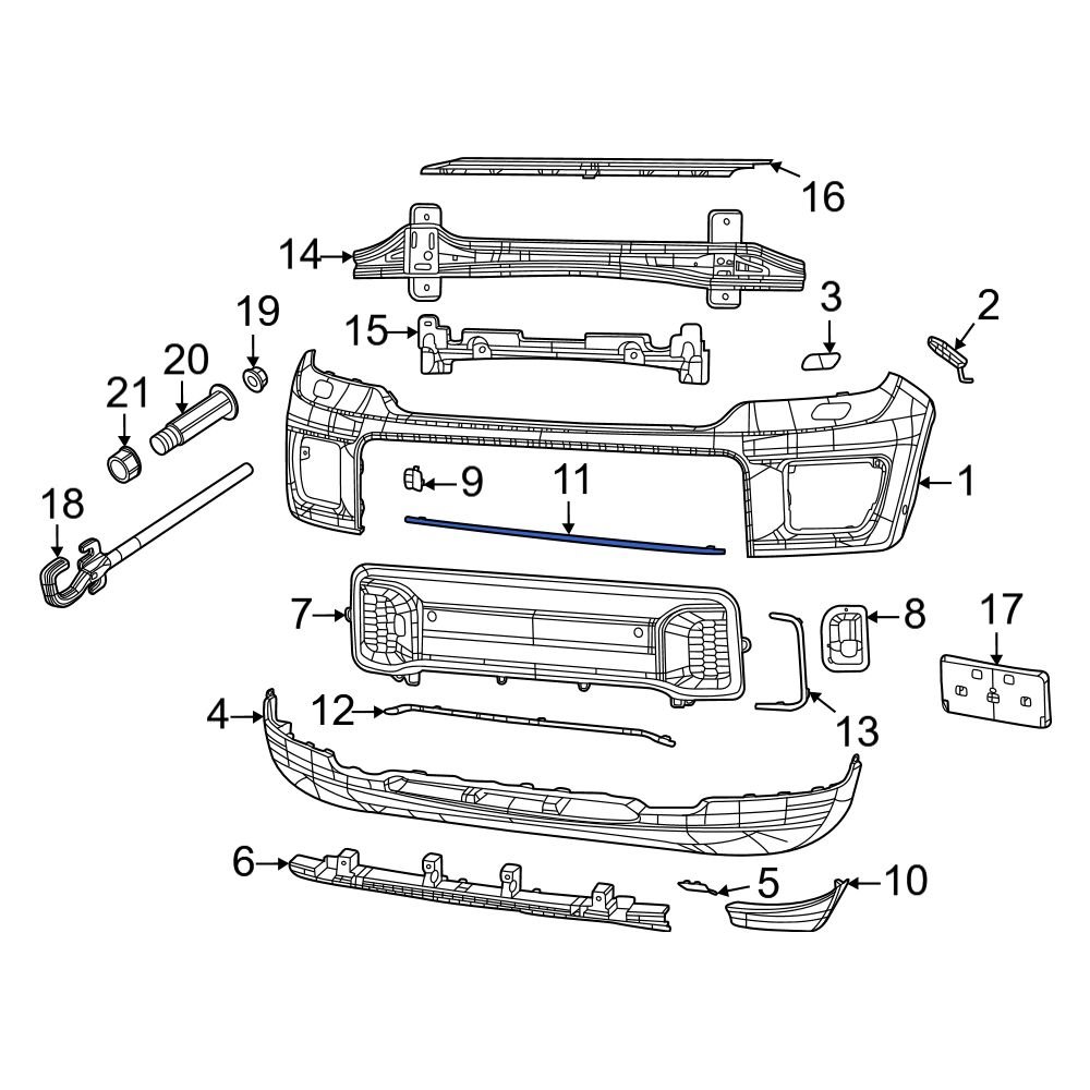 Jeep OE 6SD55SZ0AA - Front Upper Bumper Trim