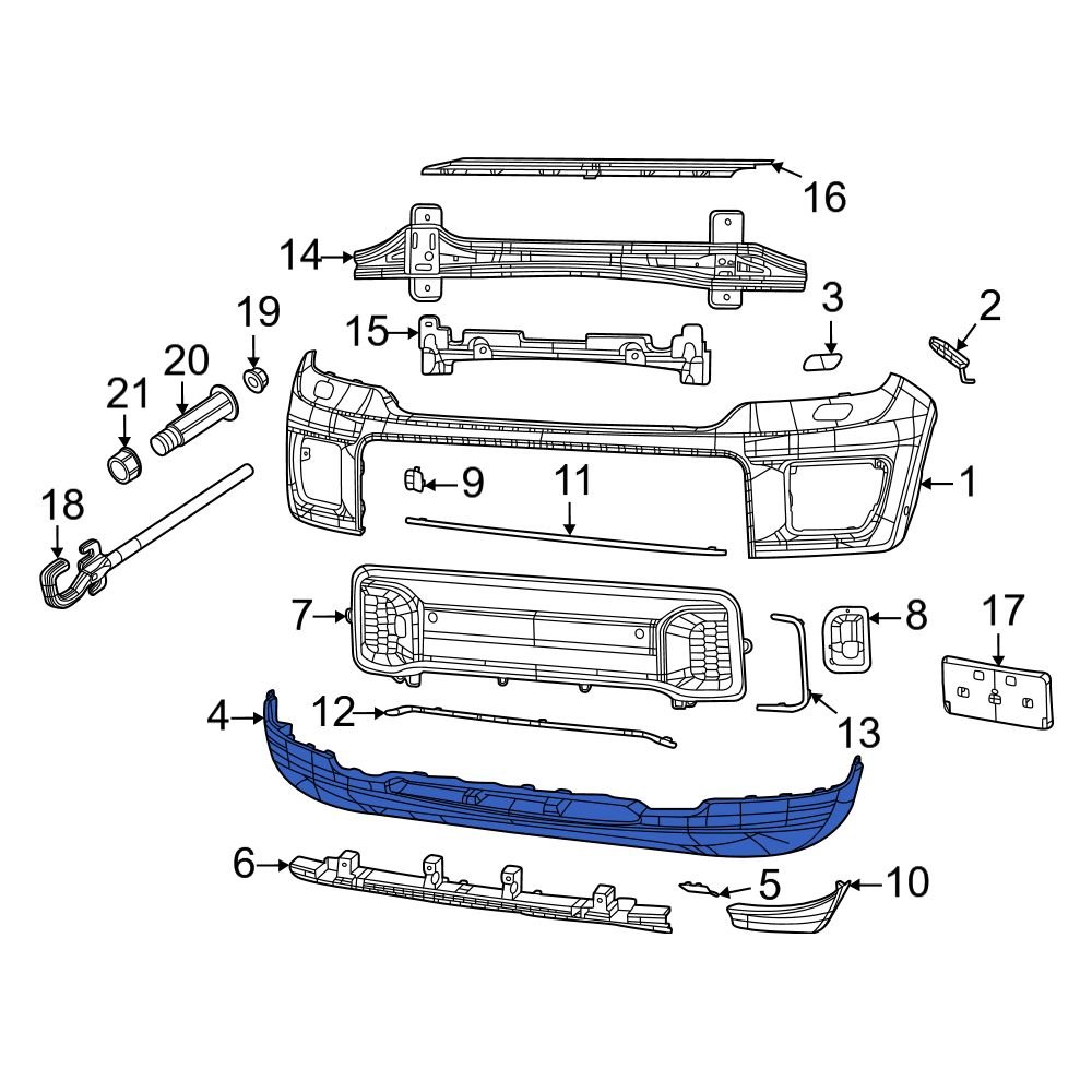 Jeep OE 68588610AA - Front Lower Bumper Cover