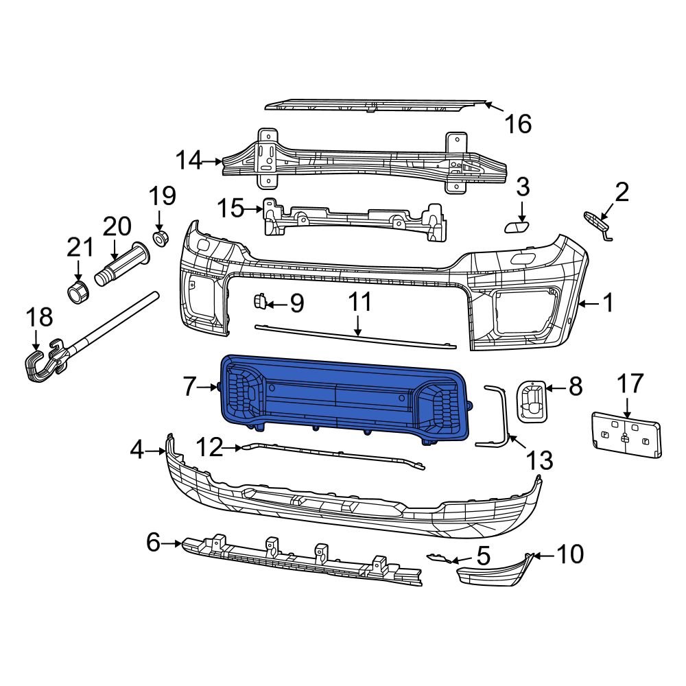 Jeep OE 68545003AA - Front Bumper Cover Spacer Panel