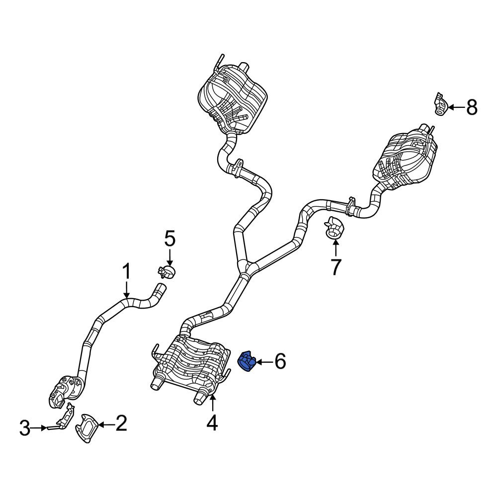 Jeep OE 68466130AD - Right Exhaust System Hanger