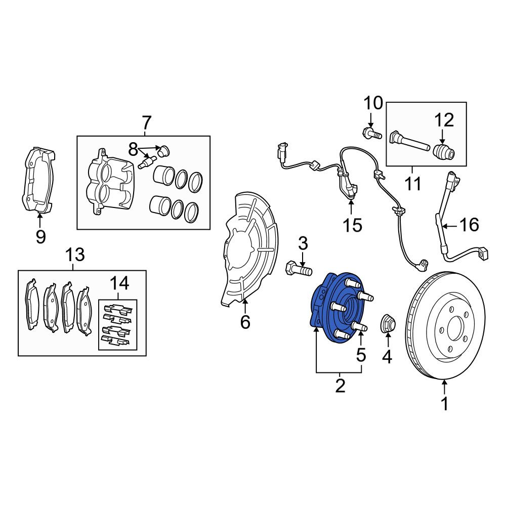 Jeep OE 68349631AA - Front Wheel Bearing and Hub Assembly
