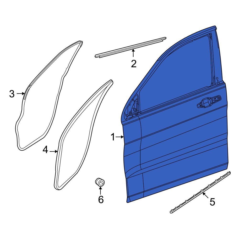 Jeep OE 68376998AH - Front Right Door Shell