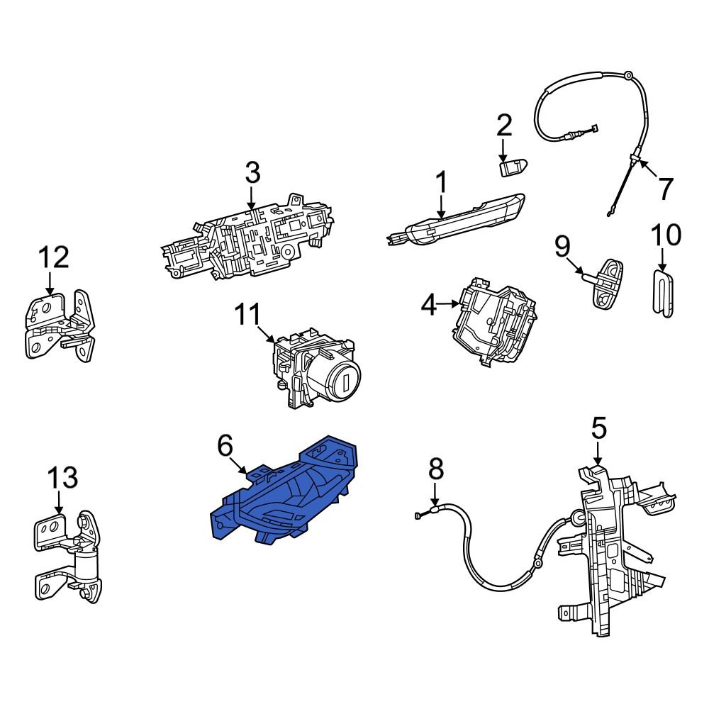 Jeep OE 6PV261X7AC - Front Right Inner Interior Door Handle