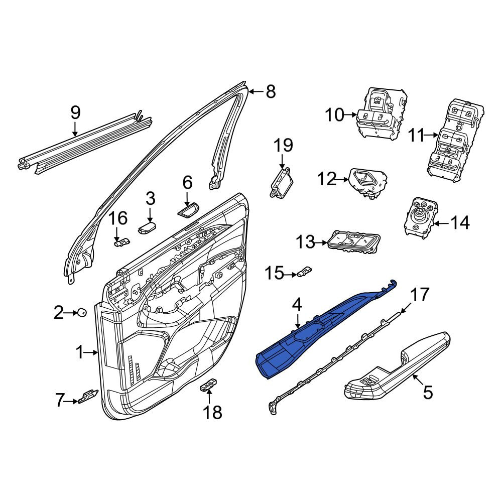 Jeep OE 68375058AB - Rear Right Door Applique