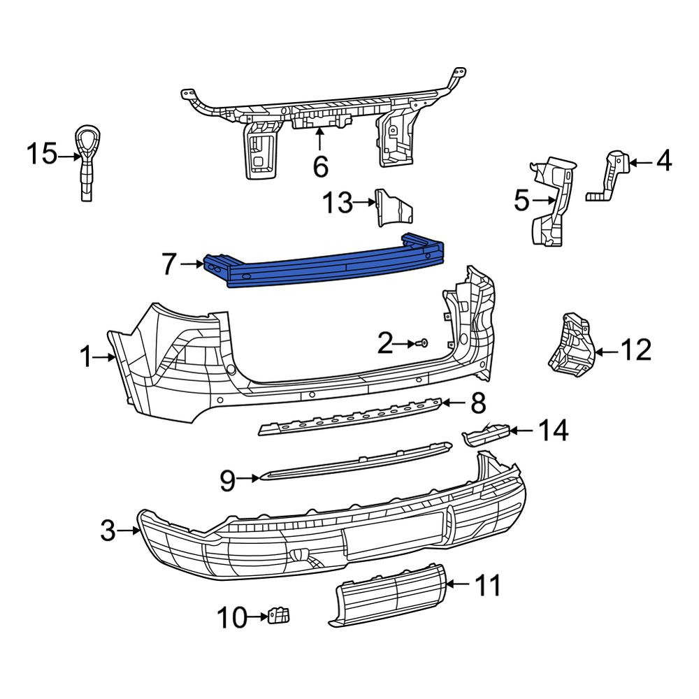 Jeep OE 68459557AD - Rear Bumper Impact Bar