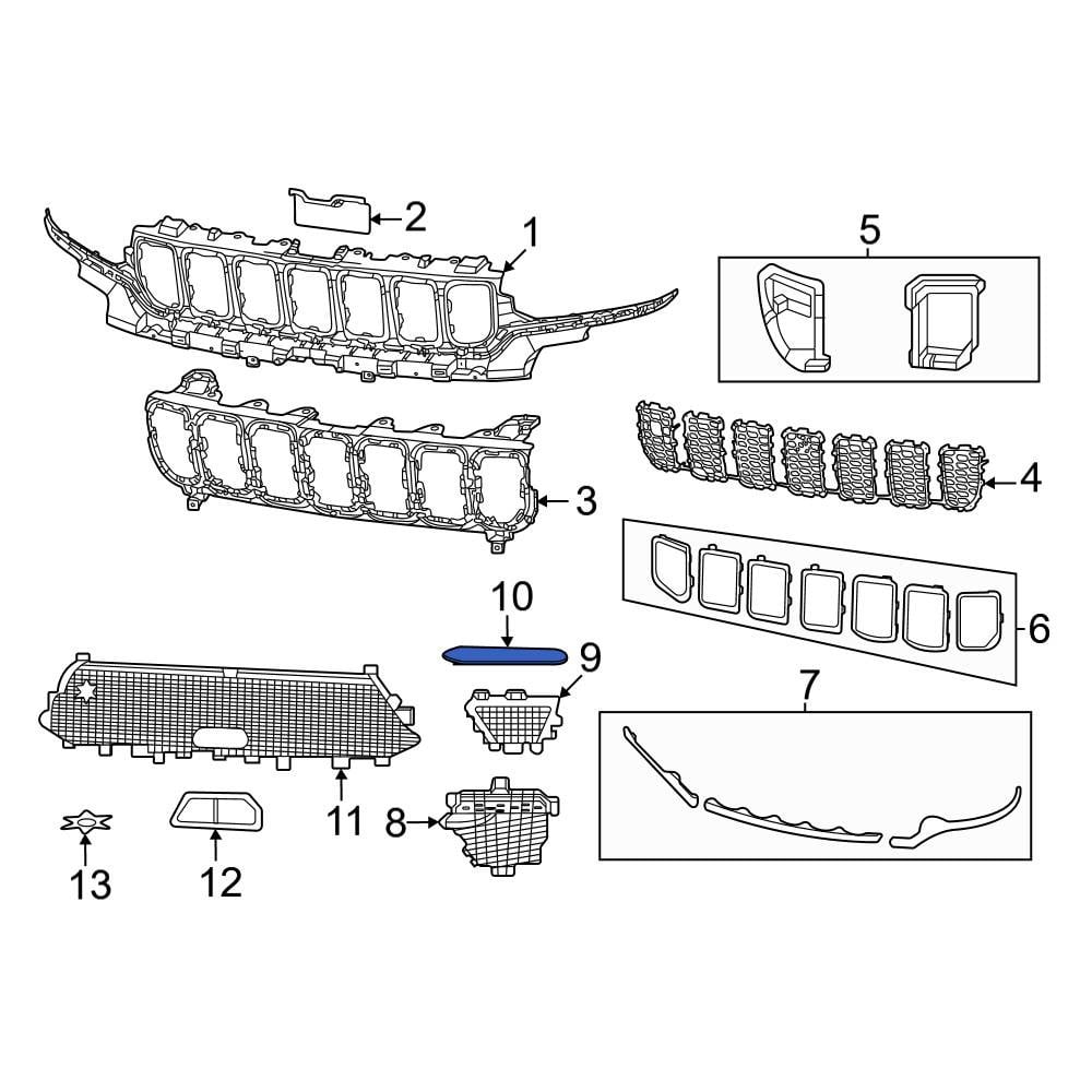 Jeep OE 6YX97SZ7AA - Front Left Grille Molding