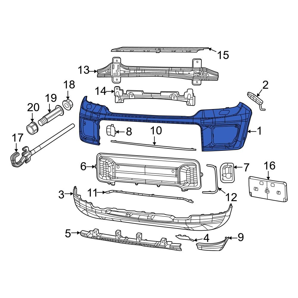 Jeep OE 68575115AA - Front Upper Bumper Cover