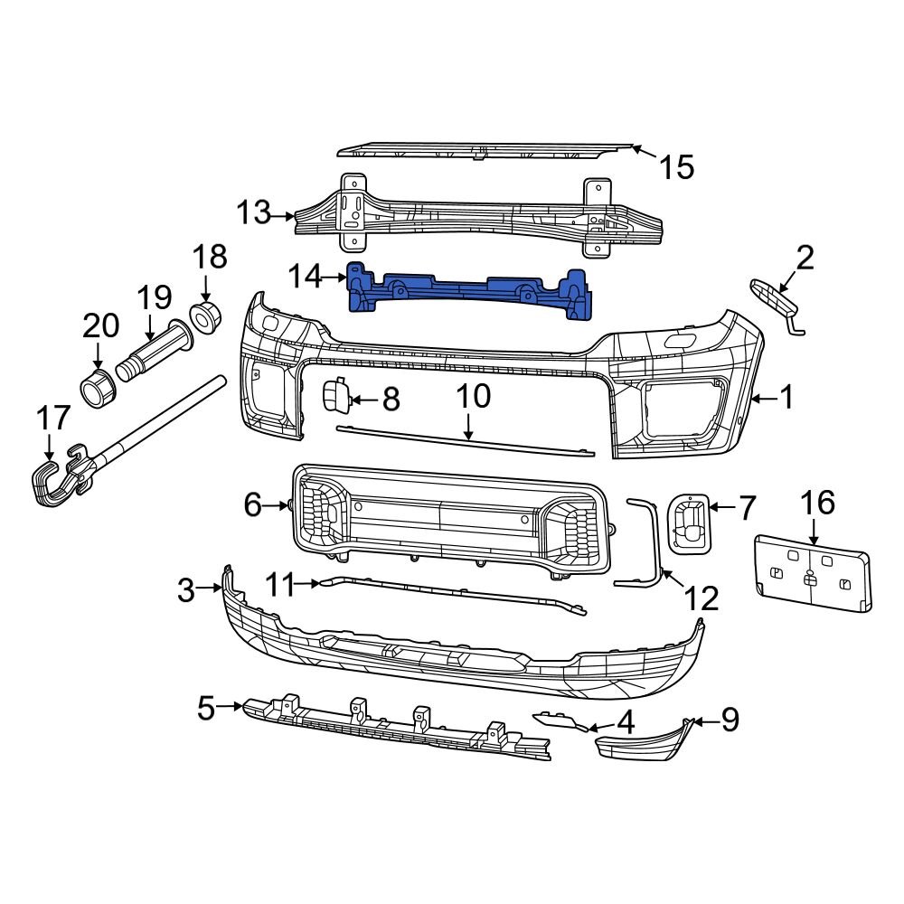 Jeep OE 68402961AC - Front Bumper Impact Bar