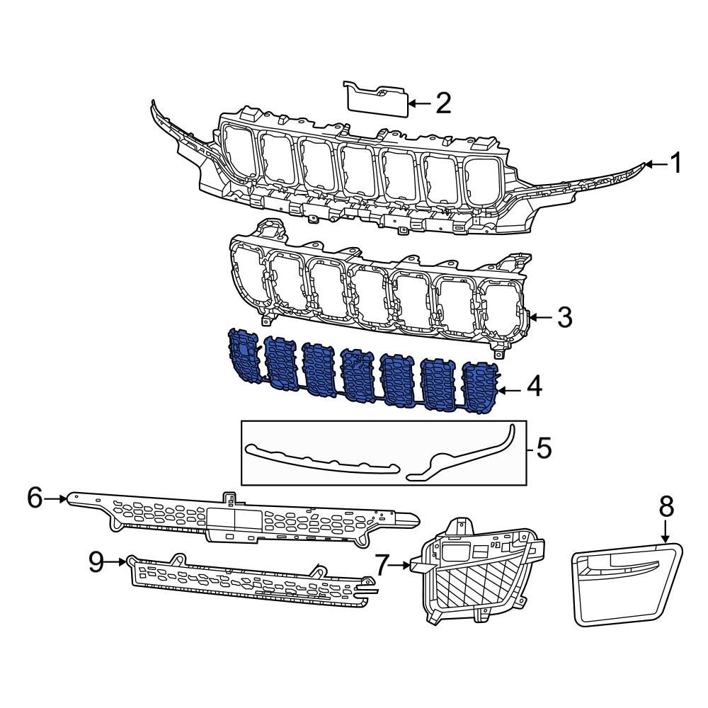 Jeep OE 68590201AC - Front Lower Grille