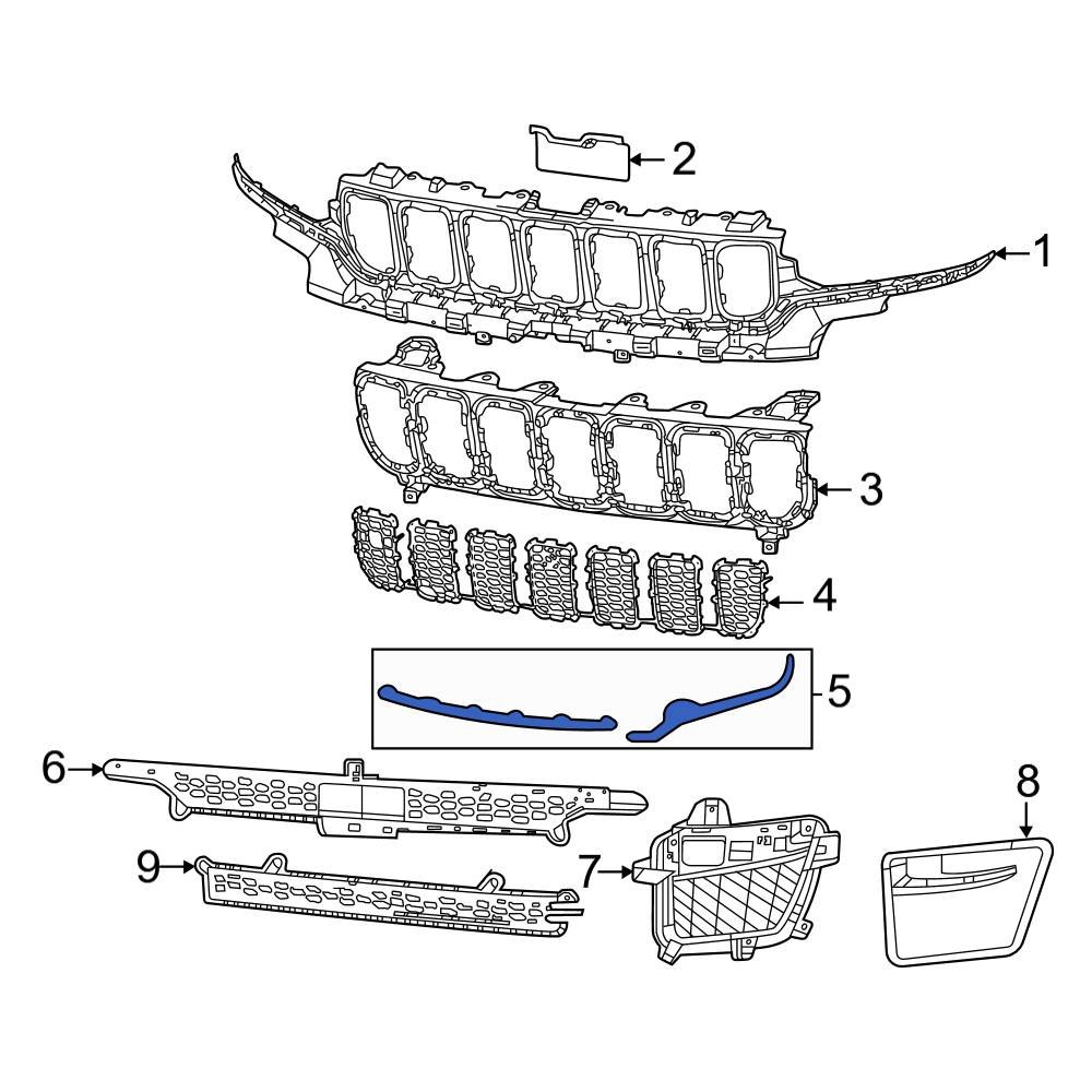 Jeep OE 68543894AA - Front Upper Grille Molding