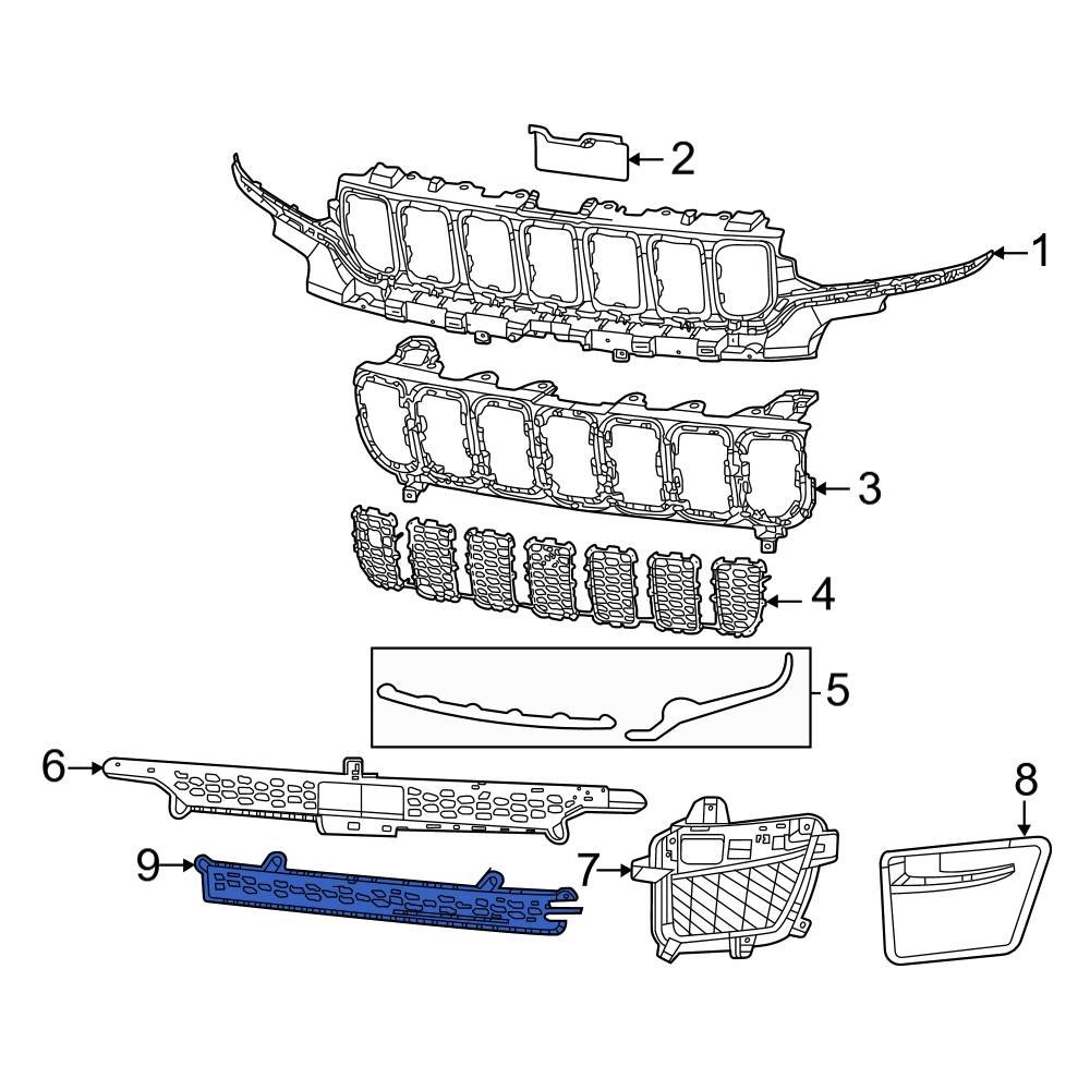 Jeep OE 68590202AC - Front Lower Grille