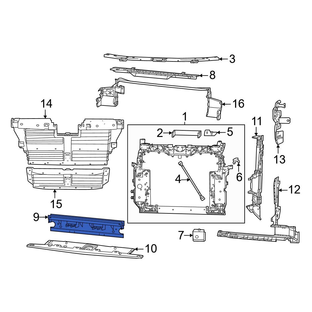 Jeep OE 68468189AB - Front Lower Radiator Support Air Deflector