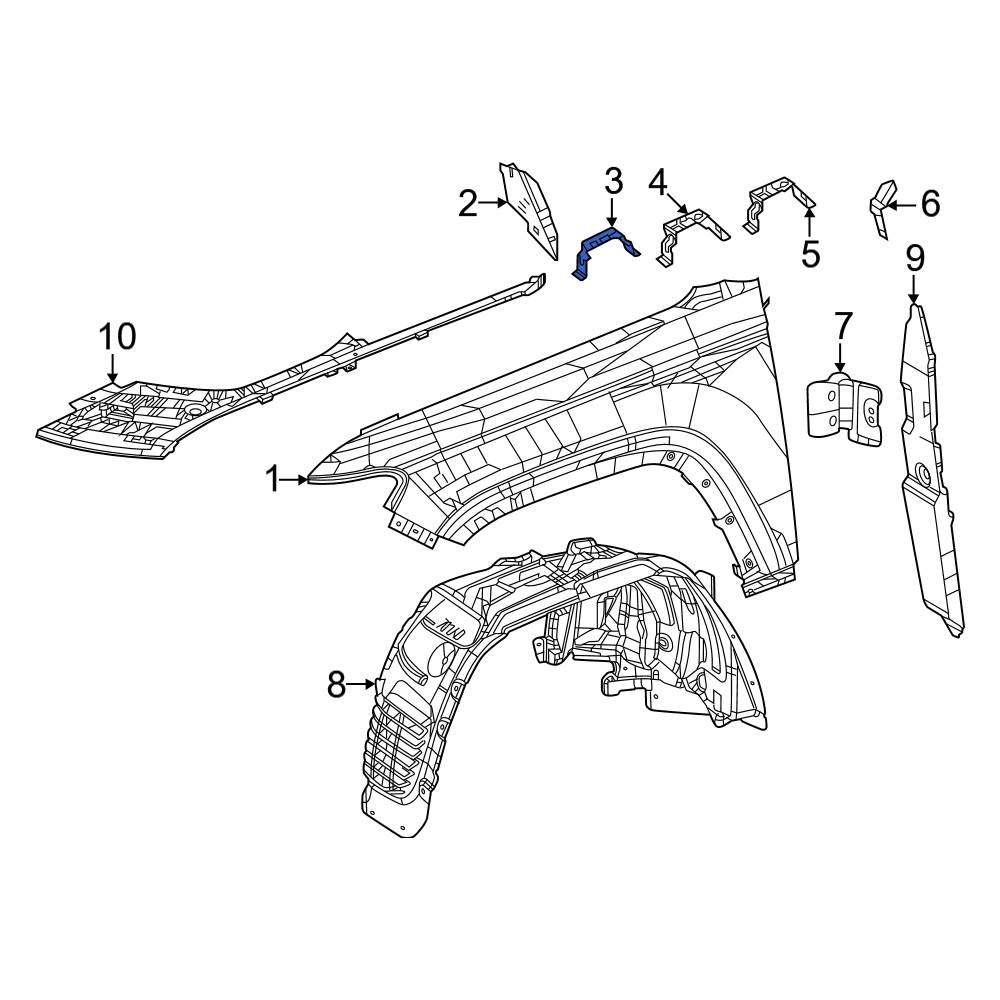 Jeep OE 68372494AA - Front Right Fender Bracket
