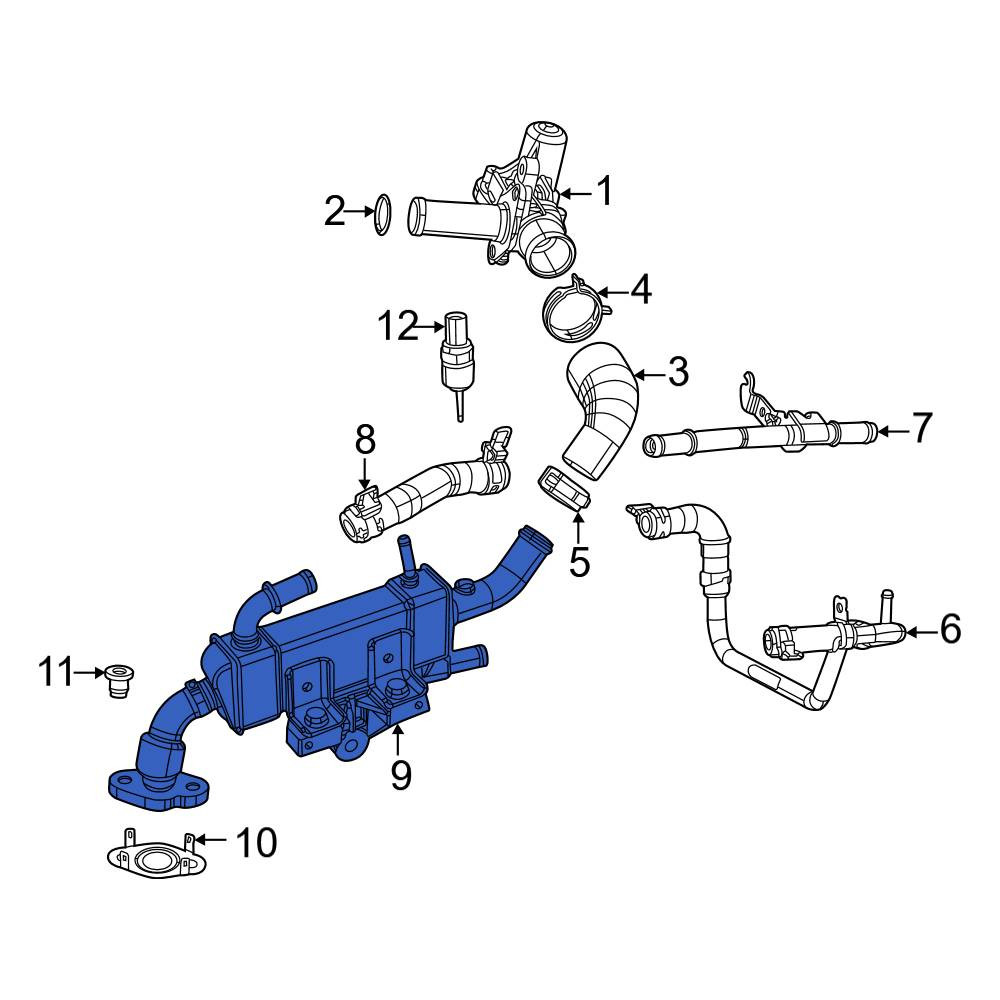 Jeep OE 5281409AG - Exhaust Gas Recirculation (EGR) Cooler