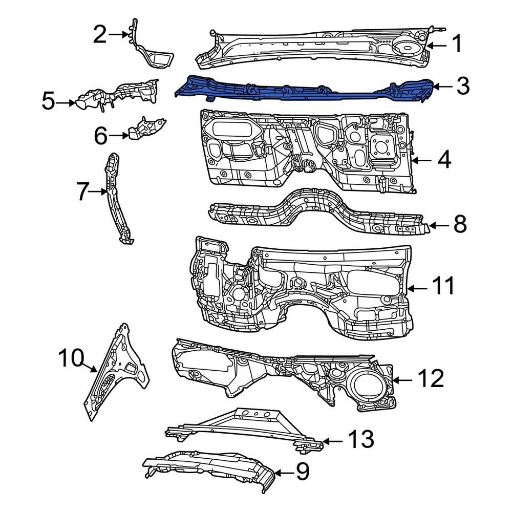 Jeep OE 68437617AA - Cowl Panel