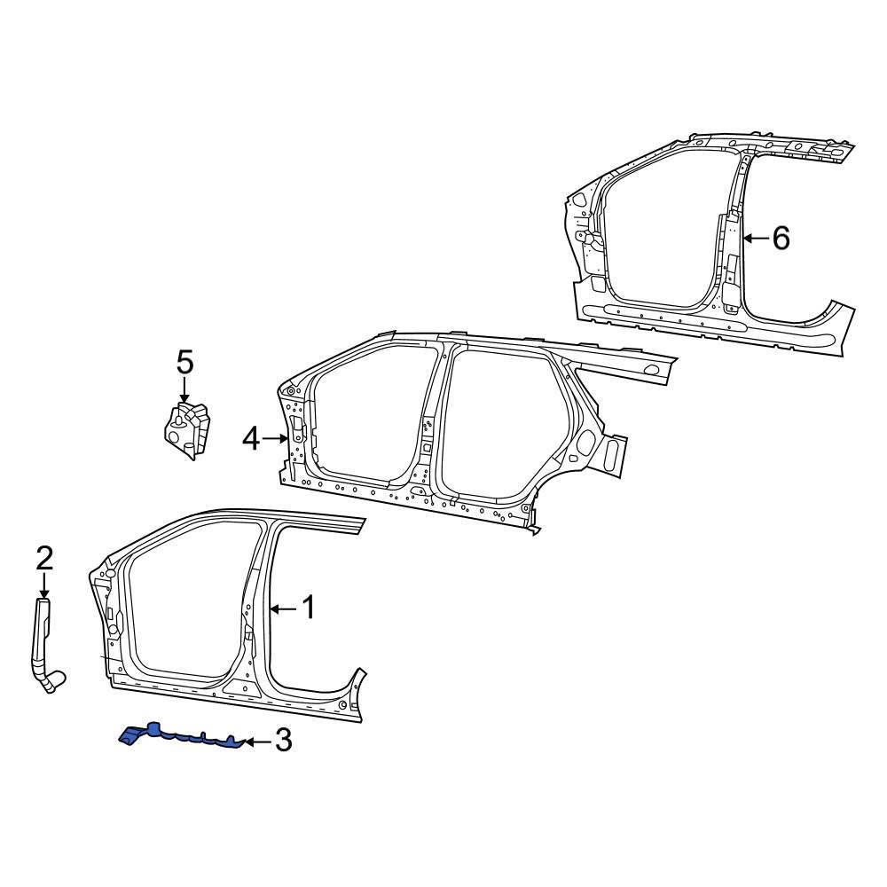 Jeep OE 68381434AB - Right Lower Body A-Pillar Baffle Plate