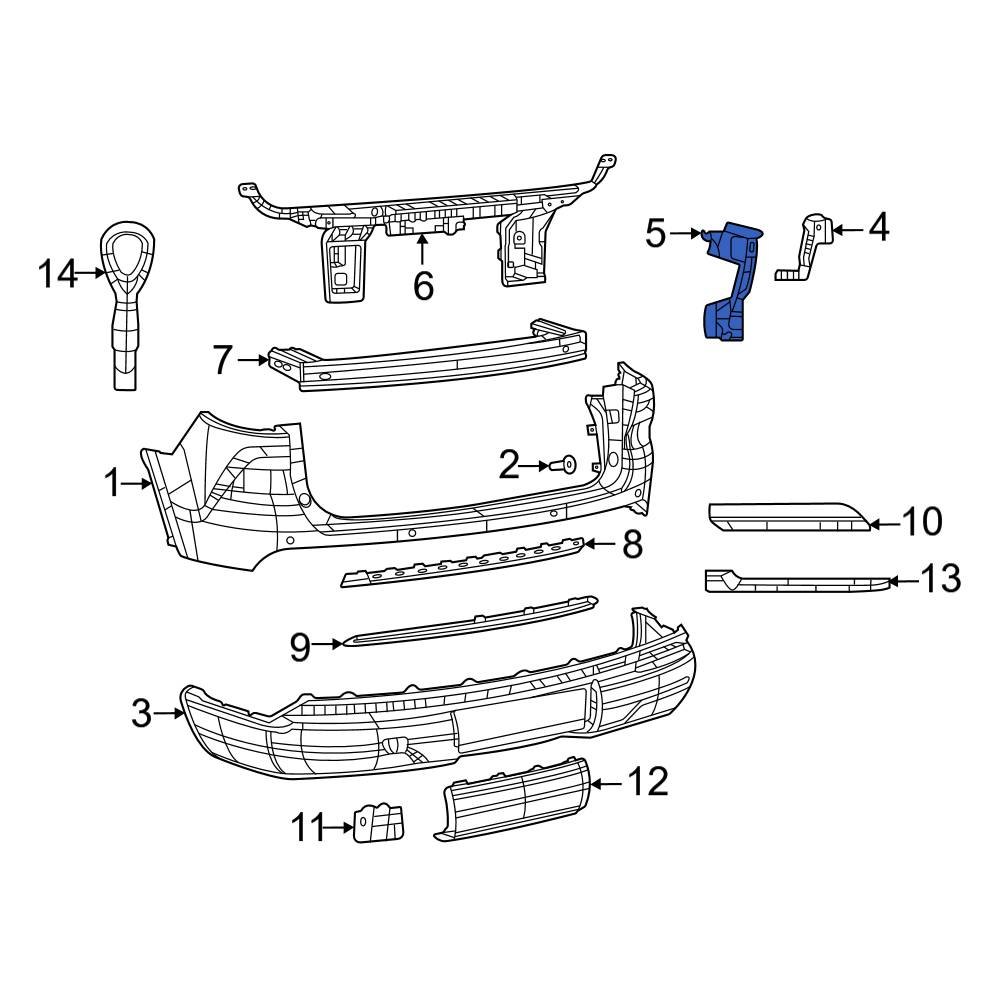 Jeep OE 68408215AA - Left Lower Bumper Cover Bracket